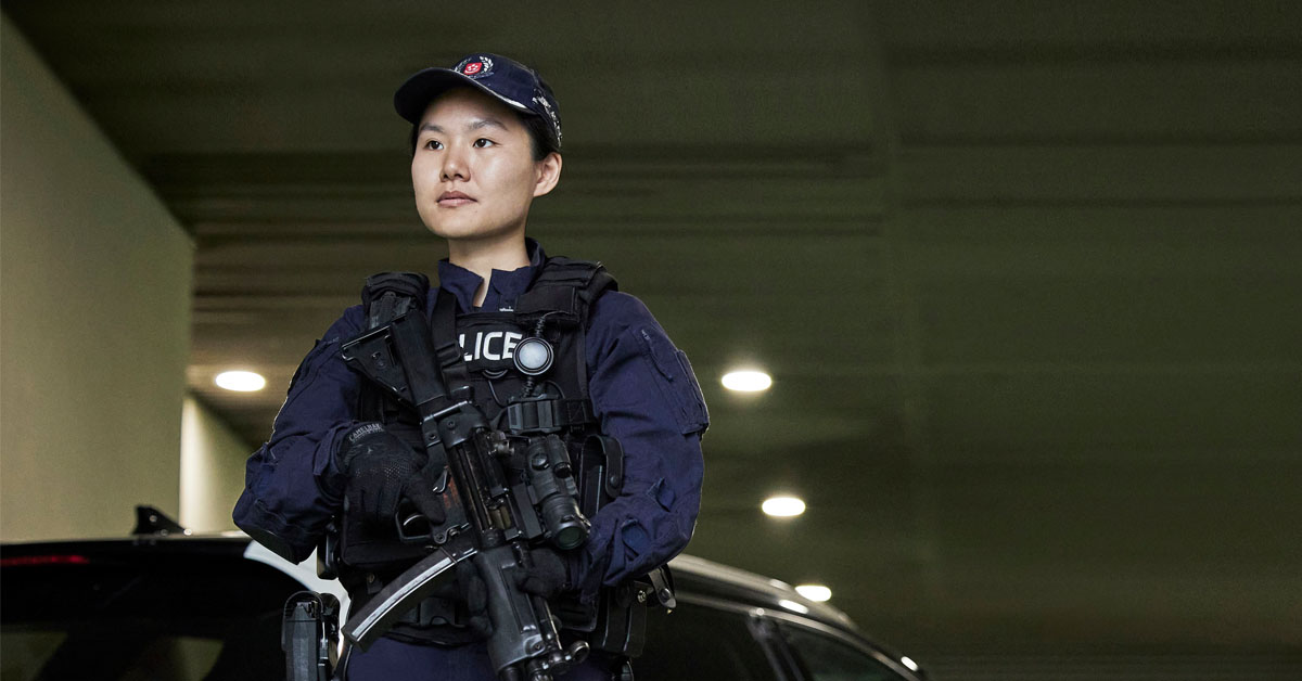 Trained in weapons and combat skills: She's protecting S'pore at the ...